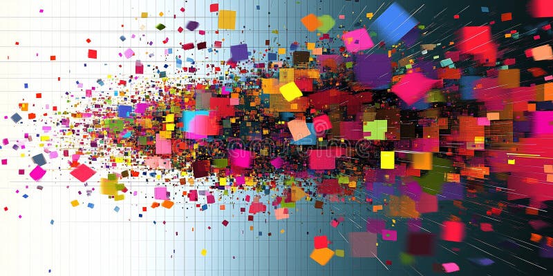 Colorful Abstract Design with Floating Shapes and a Dynamic Visual ...