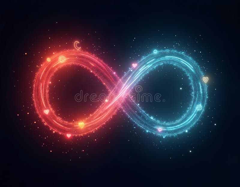 A Colorful Abstract Design with Glowing Light Trails of Infinity Loop ...