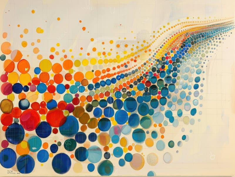 Colorful Abstract Design with Gradient Dot Patterns Stock Image - Image ...