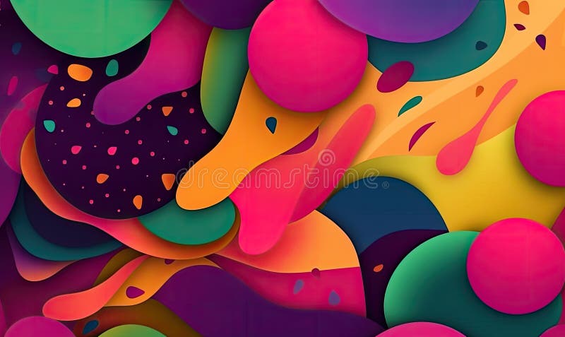 Colorful Abstract Design Inspired by Organic Forms Creating Using ...