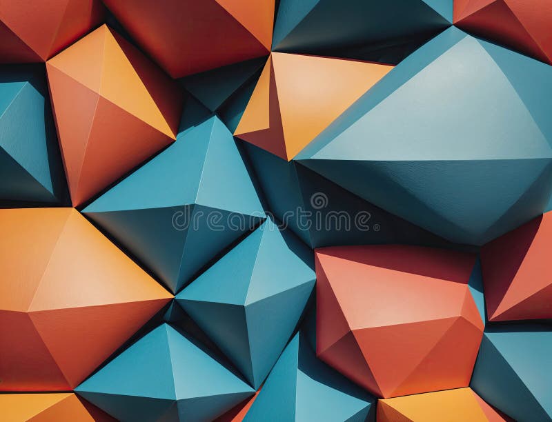 A Colorful Abstract Design Made of Triangles and Squares Stock Image ...