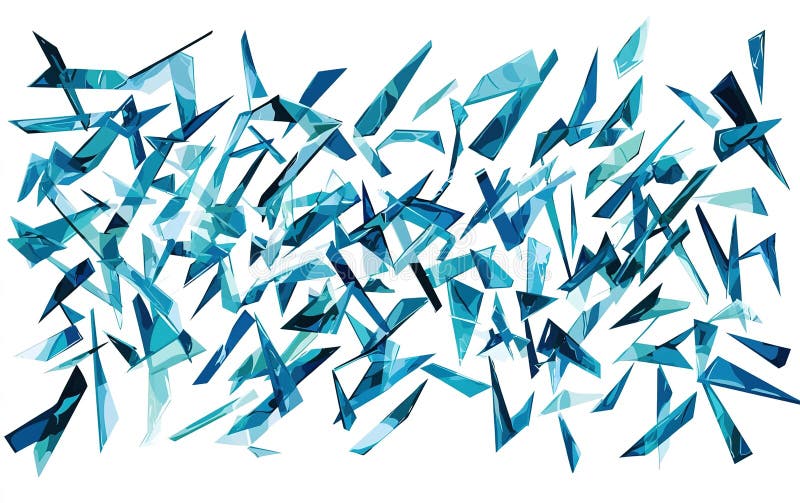 Colorful Abstract Design of Overlapping Blue Shards Created with Sharp ...