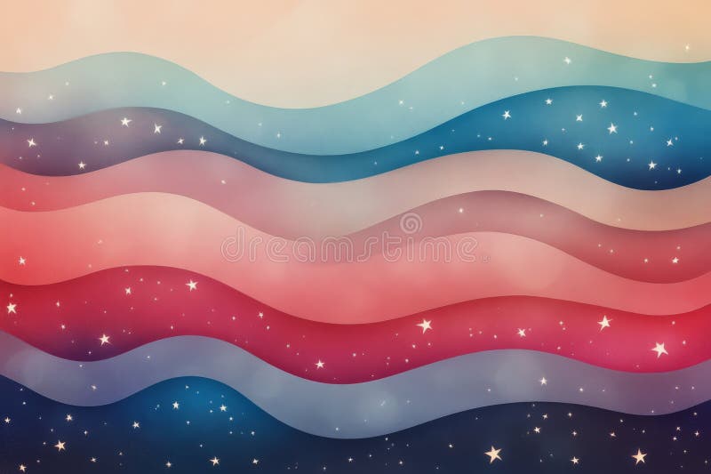 Abstract Wavy Background Red White Blue Stars Illustration Freedom Waves Stock Photos - Free ...