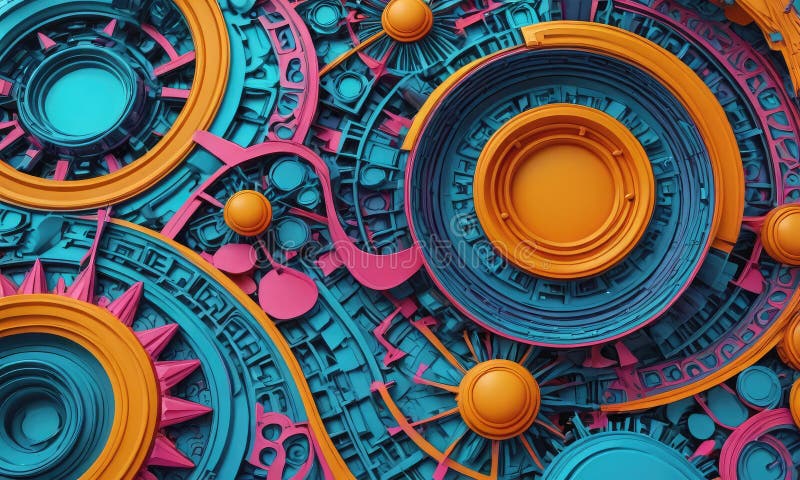 A Colorful Abstract Design is Shown in this Image, Featuring Circles of ...
