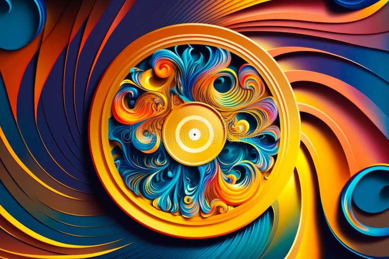Colorful Abstract Design with Swirls and Swirls. Generative AI Stock ...