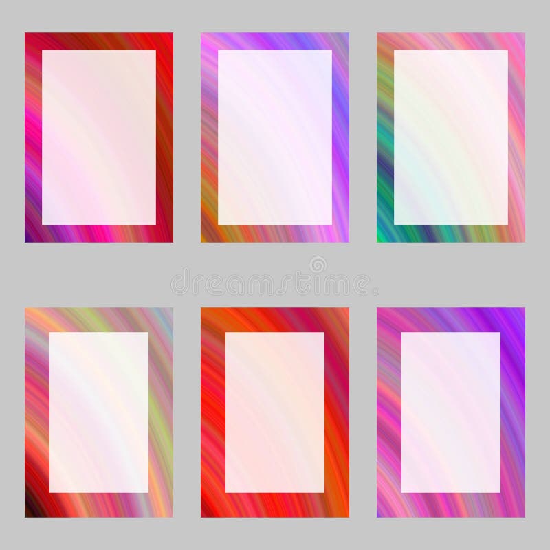 Colorful Abstract Digital Art Brochure Frame Set Stock Vector ...