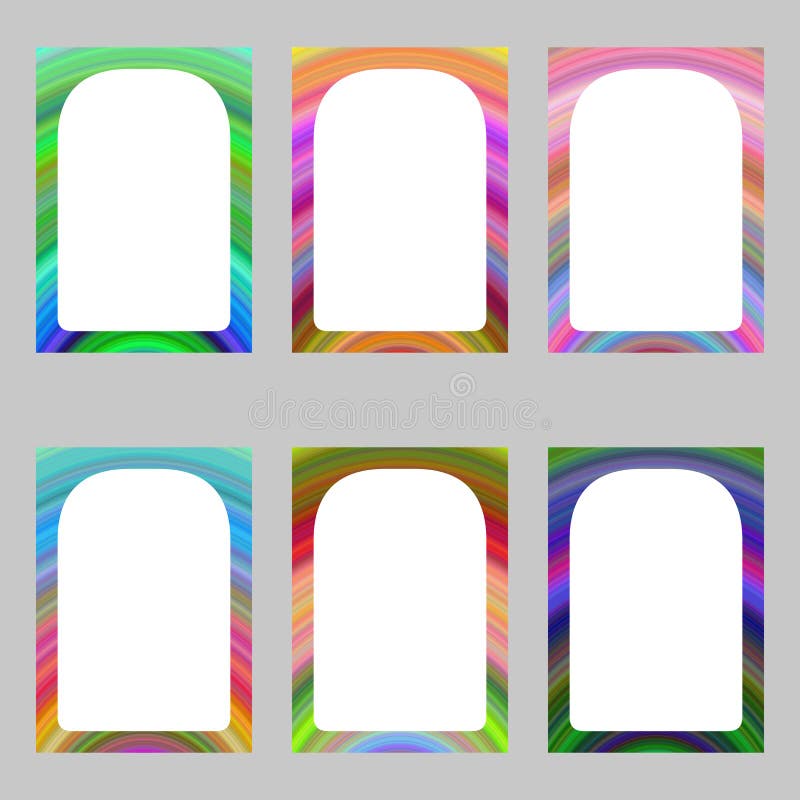 Colorful Abstract Digital Art Brochure Frame Set Stock Vector ...