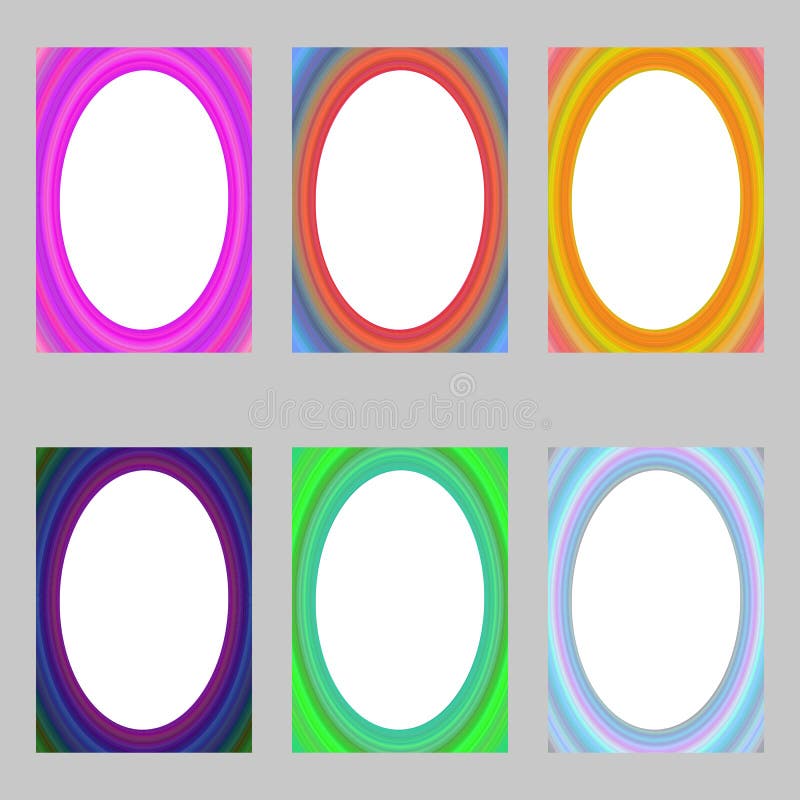 Colorful Abstract Digital Art Brochure Frame Set Stock Vector ...