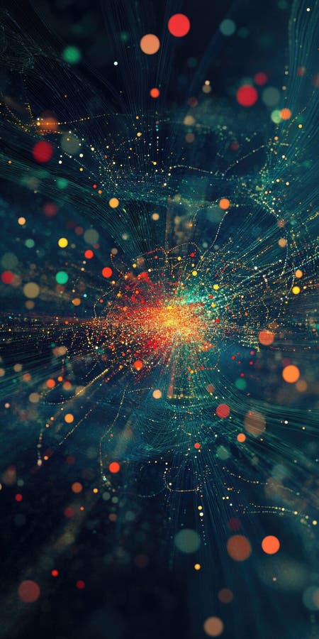 Colorful Abstract Digital Art Depicting Vibrant Particles Exploding in ...