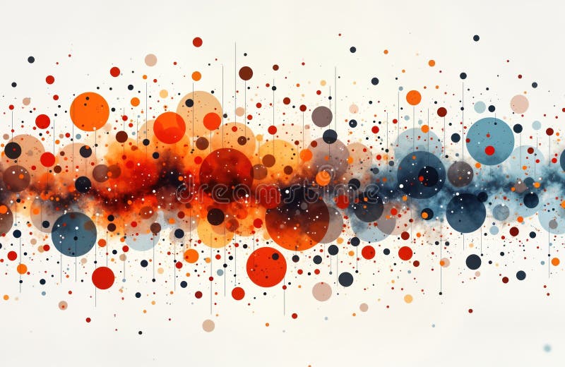 Colorful Abstract Digital Art with Dynamic Circles, Dots. Vibrant ...