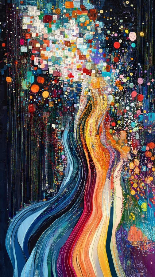 Colorful Abstract Digital Art Featuring Curves and Vibrant Patterns ...