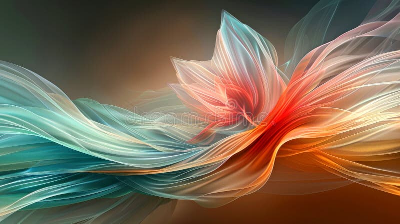 Colorful Abstract Digital Art. Flowing Textile Patterns with Vibrant ...