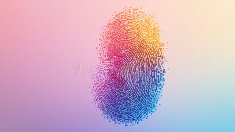 Colorful Abstract Digital Fingerprint on Gradient Background for ...