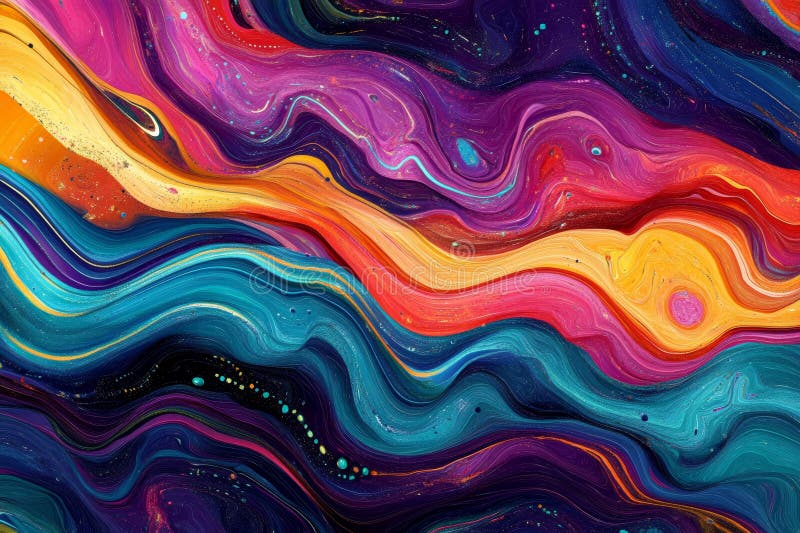 Colorful Abstract Digital Flowing Background with Vibrant Swirls and ...