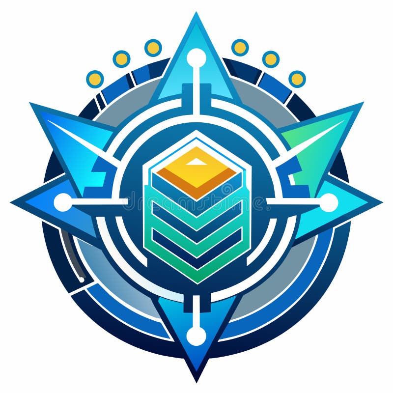 Colorful Abstract Digital Logo Design with a Compass and Stacked ...