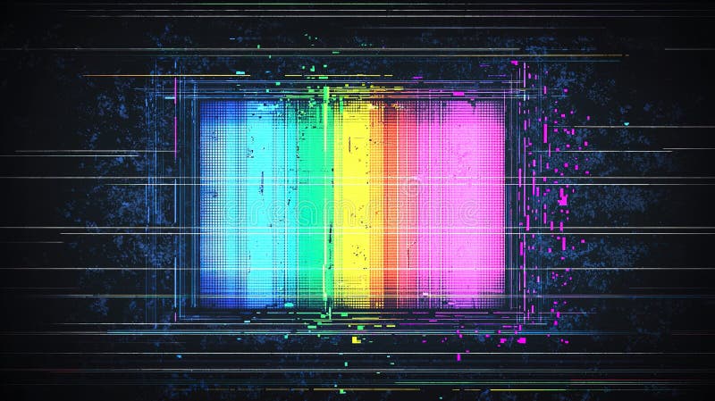 Colorful Abstract Digital Patterns with Glitch Effects Create a Vibrant ...