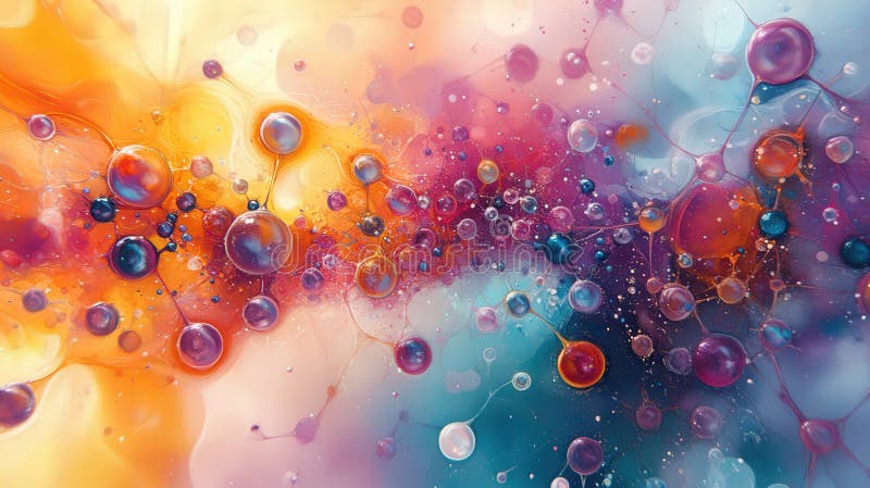 Colorful Molecular Patterns in Abstract Digital Art Stock Photo - Image ...