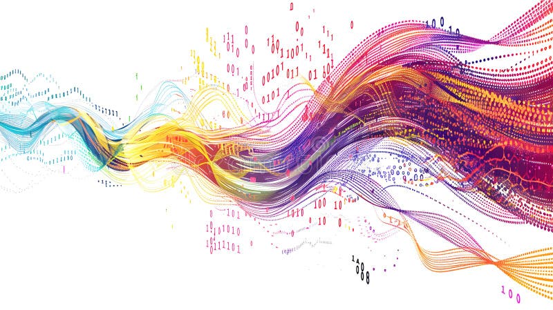 Colorful Abstract Digital Wave Particle Visualization Stock Image ...