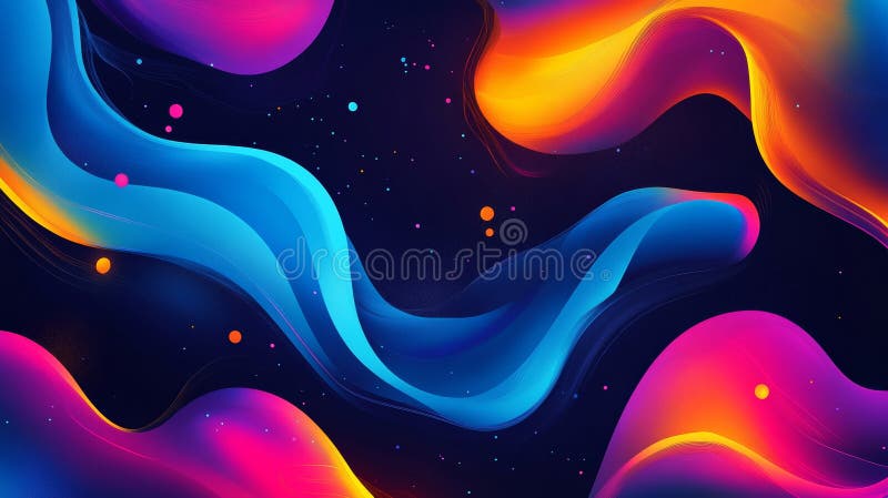 Colorful Abstract Digital Waves with Vibrant Hues, Dynamic Flow. Modern ...
