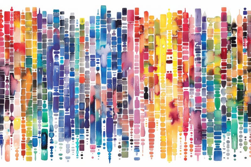 Colorful Abstract DNA Sequence, Artistic and Vibrant Design Stock Image ...