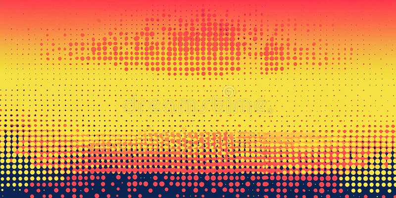 Colorful Abstract Dot Pattern Evokes Sunset Over an Ocean Horizon with ...