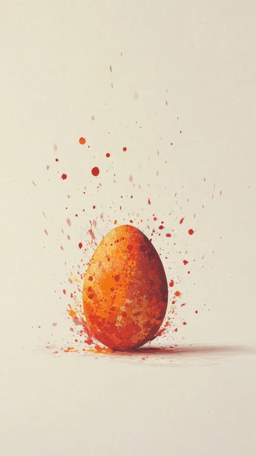 Colorful Abstract Easter Egg Design Featuring Splashes of Paint on a ...