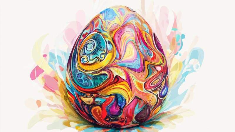 Colorful Abstract Egg Design for Easter Celebration Stock Illustration ...