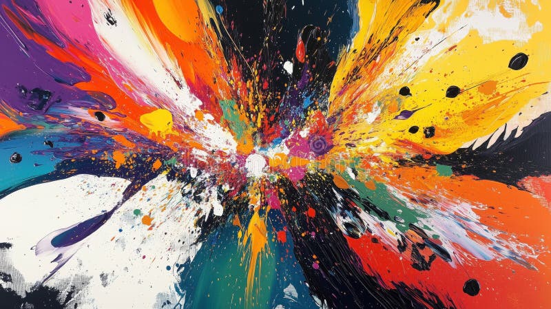 Colorful Abstract Explosion Artwork with Vibrant Splashes Stock Photo ...