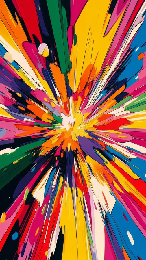 Colorful Abstract Explosion of Vibrant Paint Splashes in Motion Stock ...