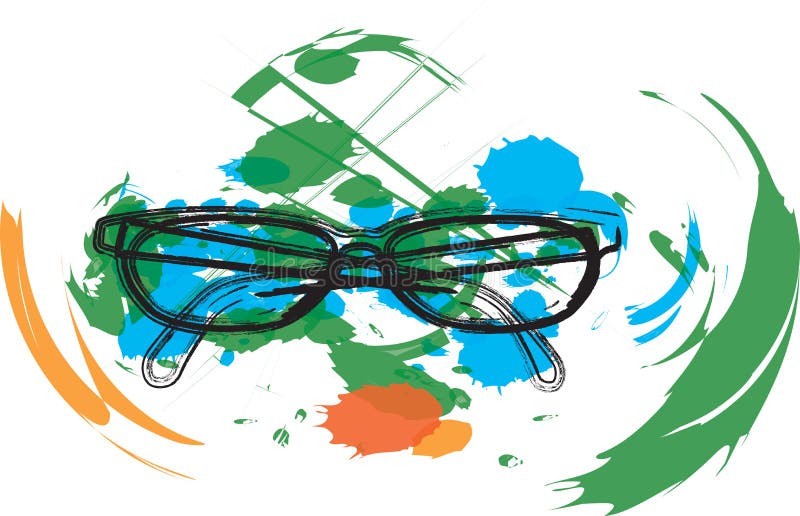 Colorful Abstract Eyeglasses Illustration Stock Vector - Illustration ...
