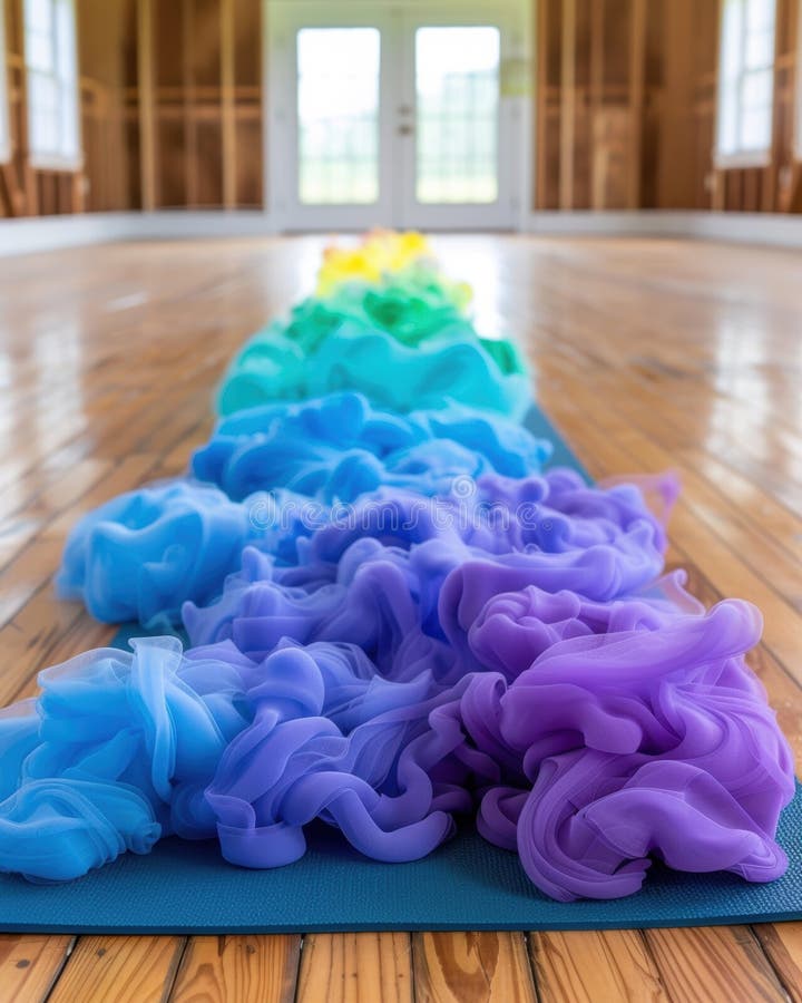 Colorful Abstract Fabric Art Installation Stock Illustration ...