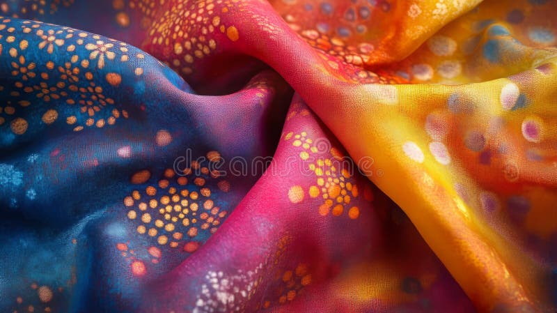 Colorful Abstract Fabric with Dotted Patterns. Stock Photo - Image of ...