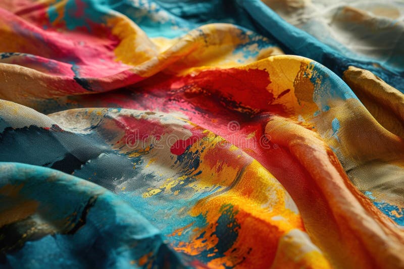 Colorful Abstract Fabric Texture. Close-up of Colorful, Textured Fabric ...
