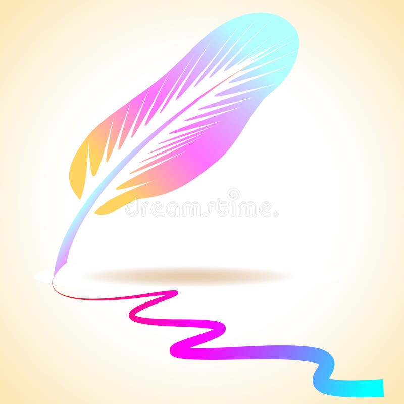 Colorful abstract feather stock vector. Illustration of writing - 16702353