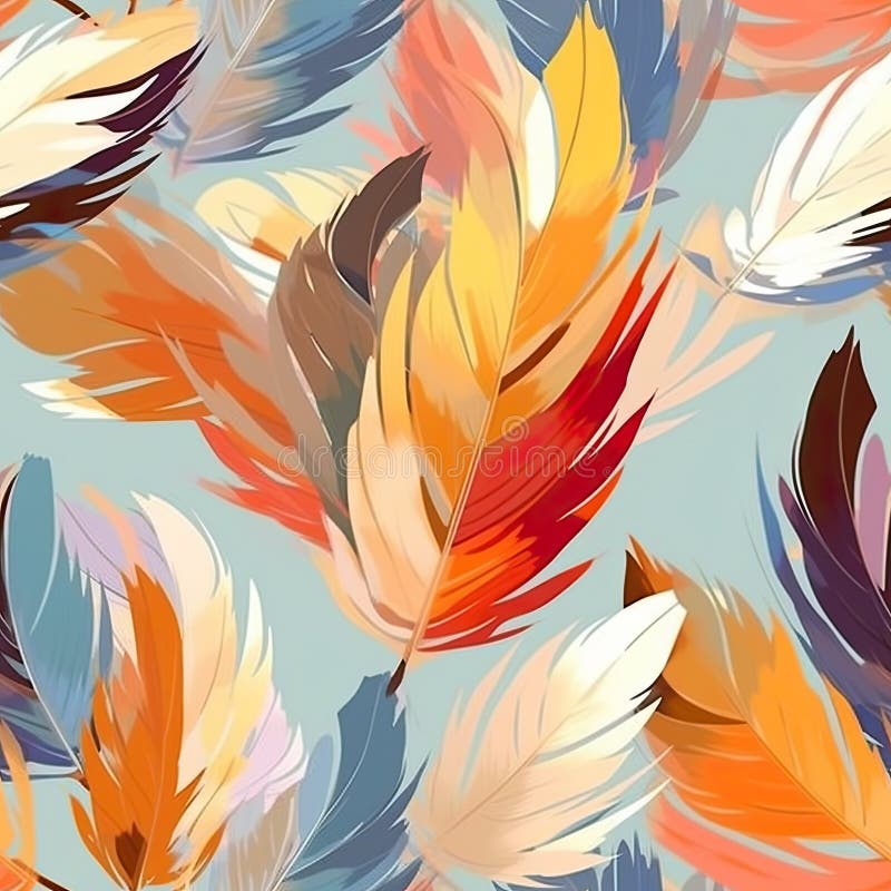 Colorful Abstract Feathers Pattern, Texture Print Pattern Seamless ...