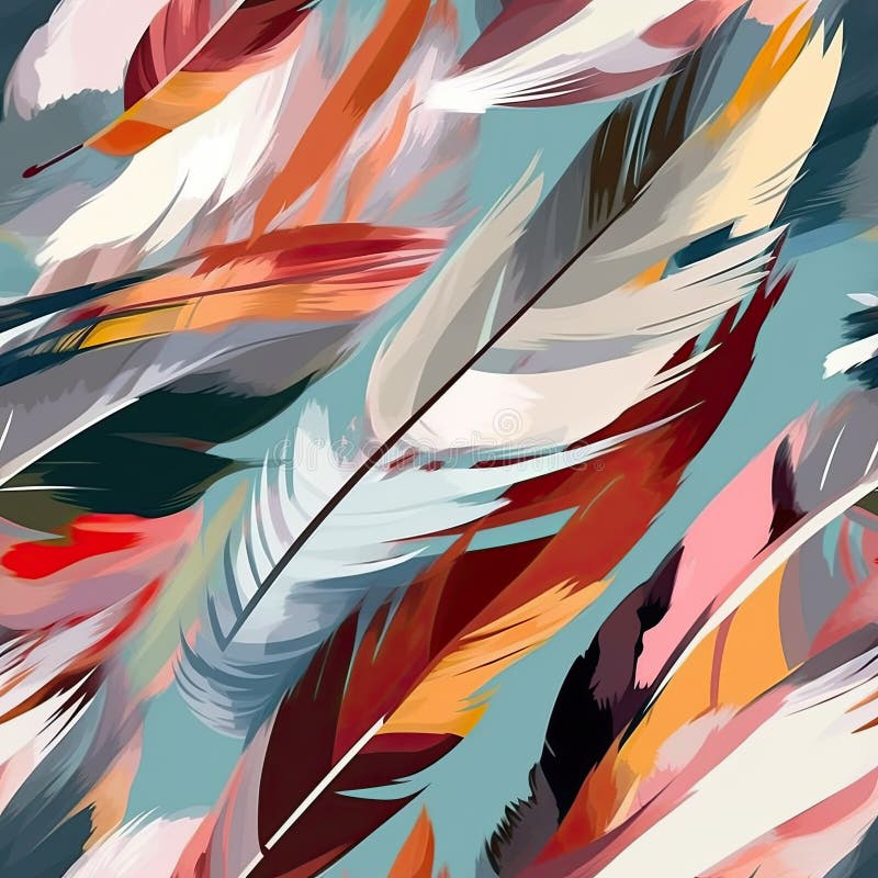 Colorful Abstract Feathers Pattern, Texture Print Pattern Seamless ...