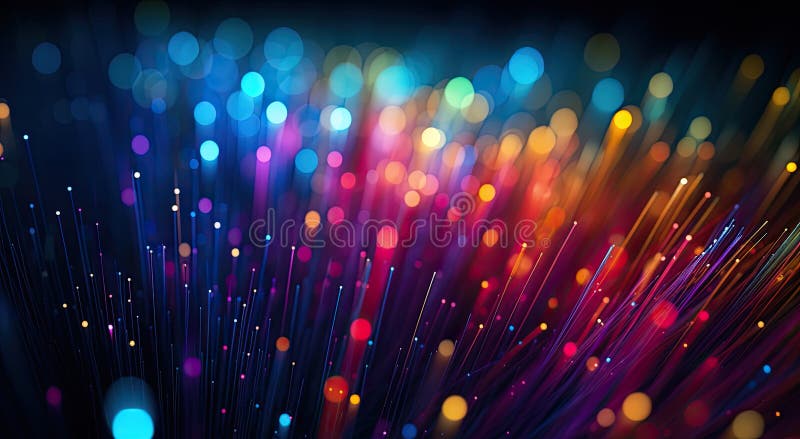 Colorful Abstract Fiber Optic Array Stock Illustration - Illustration ...