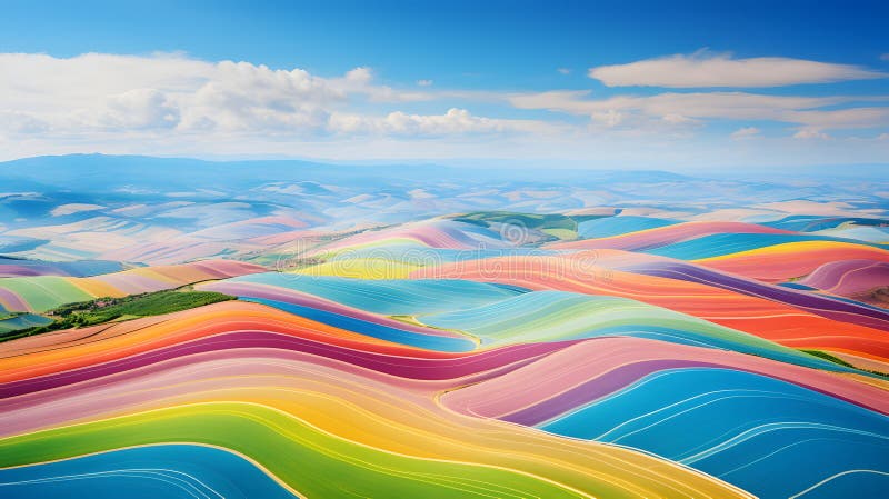 Colorful Abstract Field Landscape Background Stock Illustration ...