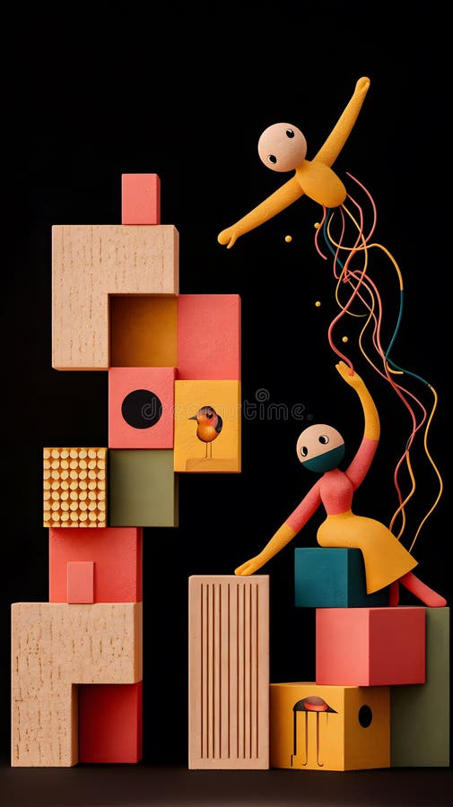 Colorful Abstract Figures in Playful Design Stock Image - Image of ...