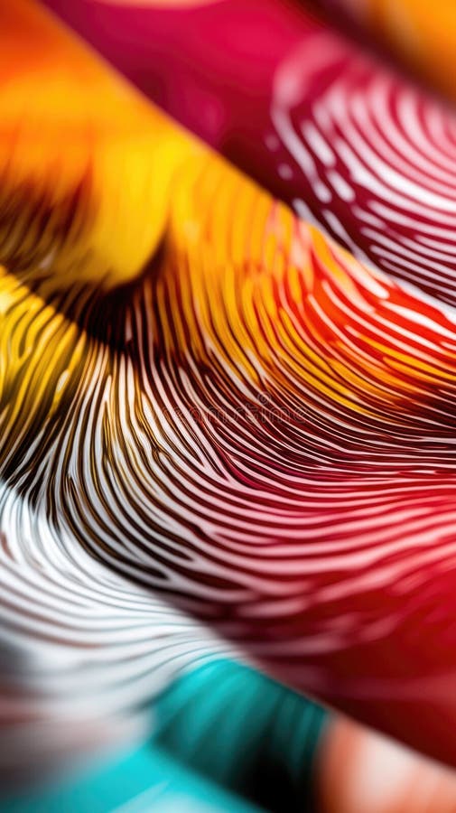 Colorful Abstract Fingerprint Pattern Close-up Stock Illustration ...