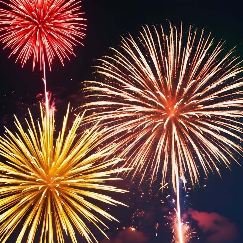 Colorful Abstract Firework Background with Free Space for Text, New ...