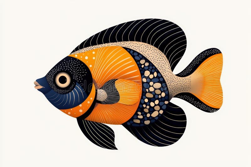 Colorful Abstract Fish Illustration with Bold Patterns and Vibrant ...