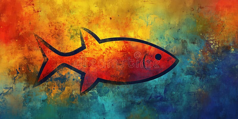 Colorful Abstract Fish Illustration with Vibrant Background and ...
