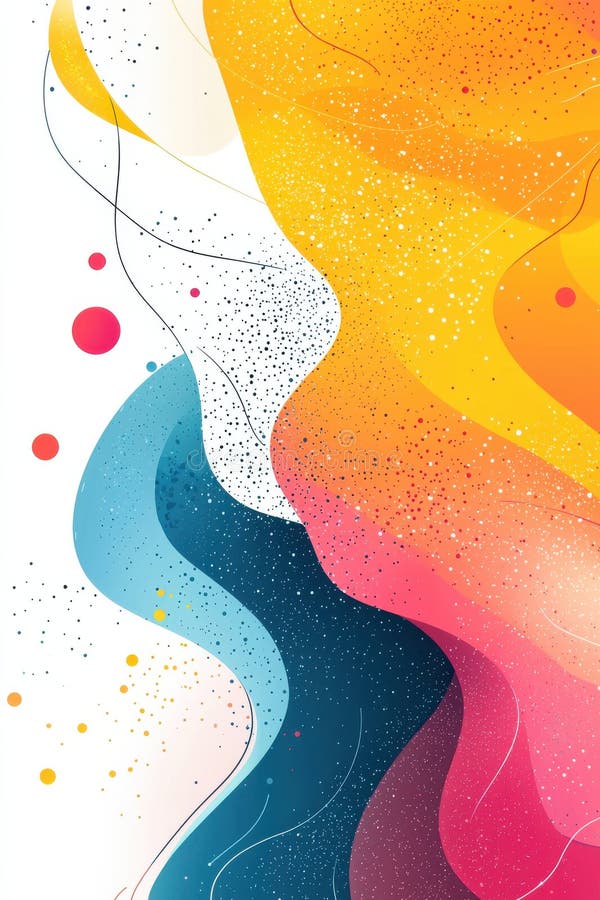Colorful Abstract Flat Design Background with Flowing Shapes and ...