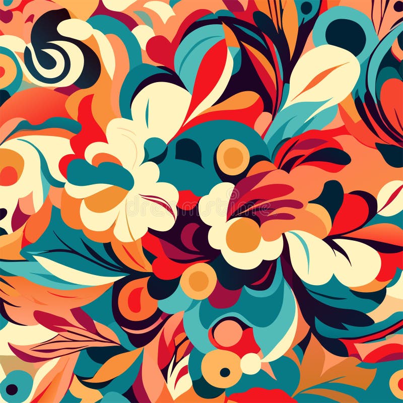 Colorful Abstract Floral Background. Seamless Pattern. Vector Stock ...