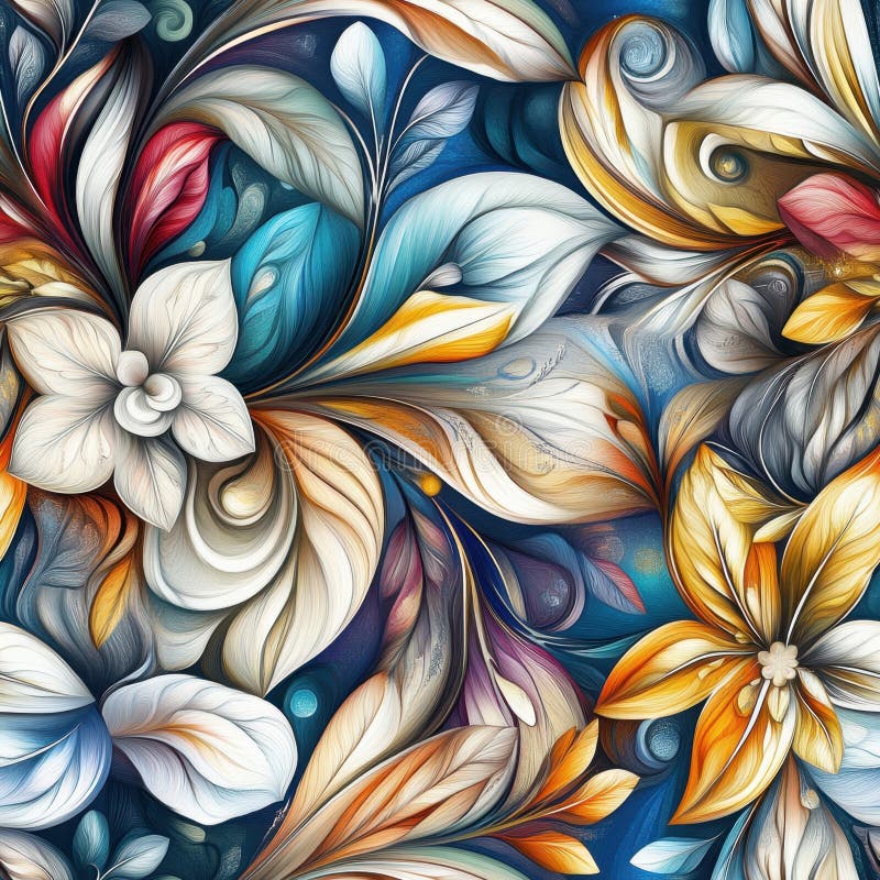 Colorful Abstract Floral Design with Swirling Patterns Stock Photo ...