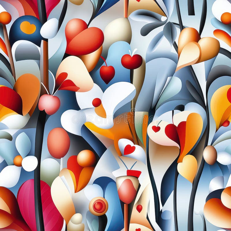 Colorful Abstract Floral Design with Vibrant Shapes and Patterns ...