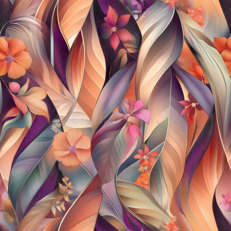 Colorful Abstract Floral Wave Pattern for Background Design Stock Photo ...