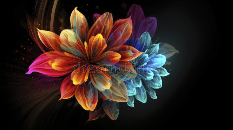 Colorful Abstract Flower Design for Invitations and Posters. Stock ...