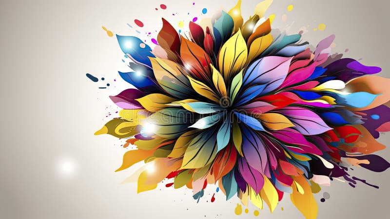 Colorful Abstract Flower Design for Invitations and Posters. Stock ...